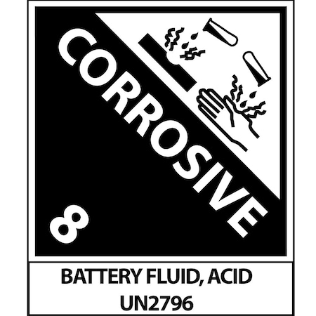 Nmc Corrosive Battery Fluid Acid UN2796AL | Zoro