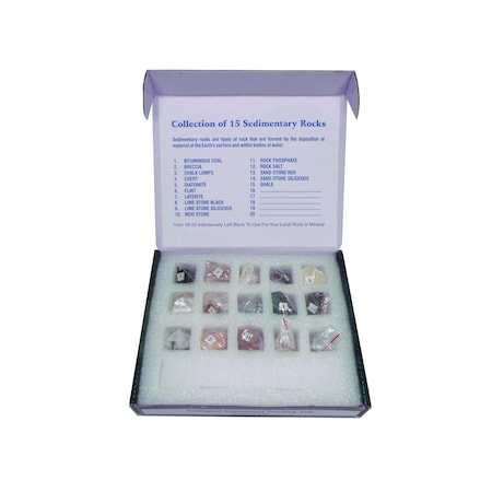 United Scientific Sedimentary Rock Set, 15 Specimens UNSEDRC01 | Zoro