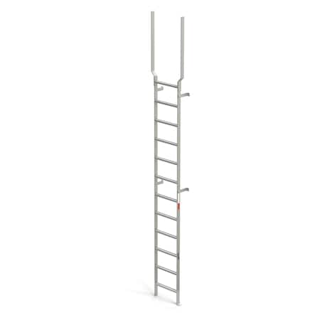 Ega Products Vertical Ladder, 12 Rungs, Handrail Extensions, 15'3 ...