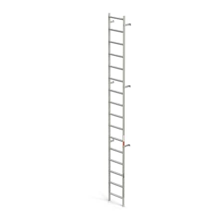 Ega Products Vertical Ladder, 16 Rungs, 16 ft. Overall Height, 16"W ...