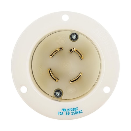 Hubbell Wiring Device-Kellems Locking Receptacle, 30 A, 250V AC, Three ...