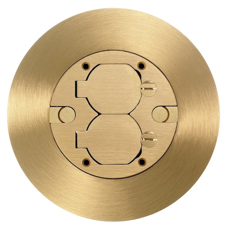 Hubbell SF39253A Round Brass Flr Box Flange Cover Comb | Zoro.com