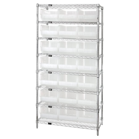 Quantum Storage Systems Shelving Unit, 36 in W x 74 in H x 18 in D, 8 ...