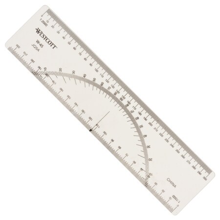 Westcott Protractors, 6" Metric Protractor Ruler W-45 | Zoro