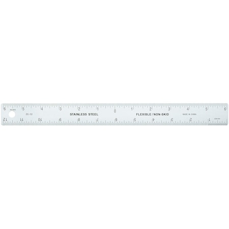 Westcott Rulers, 12" Zero Center Stainless Steel Ruler ZC-12 | Zoro