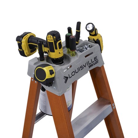 Louisville 4 ft Fiberglass Stepladder, 300 lb Capacity FS1504 | Zoro