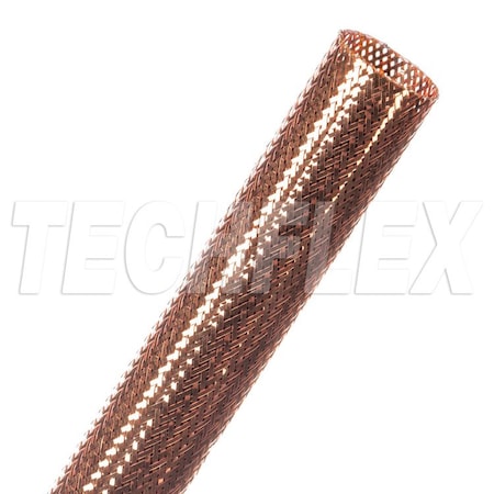 Techflex Braided Cable Sleeve, 3/4 in Inside Dia., 1-3/8 in Max Bundle Dia., 40 ft, Copper CXN0 ...