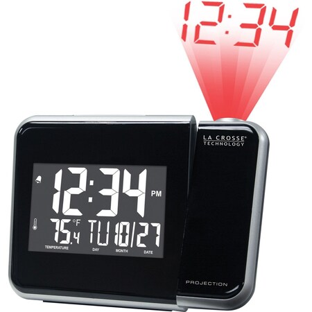 LACROSSE Projection Alarm Clock,Indoor Temp (616-1412) | Zoro