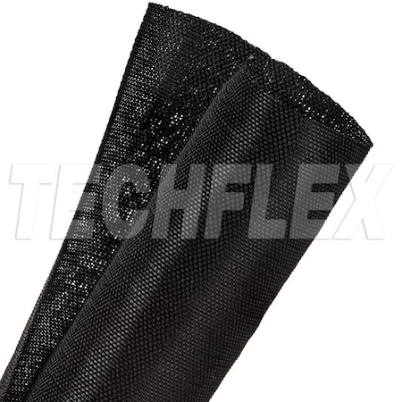 Techflex Braided Cable Wrap, 1-3/4 in Inside Dia., Fiberglass, Black ...