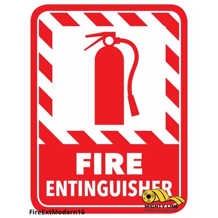 Mighty Line Fire Extinguisher Modern Floor Sign, Flo, FIREEXTMODERN16 ...