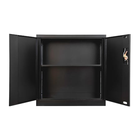Luxor Folding Two-Shelf Metal Storage Cabinet FOLDCAB3636B | Zoro