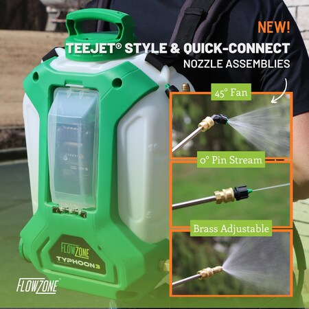 Flowzone 4 gal Backpack Sprayer, Plastic, 5 ft L Hose, Cone/Fan/Jet ...