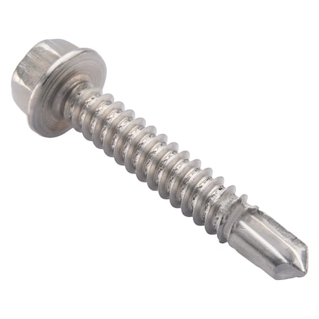 Zoro Select Self-Drilling Screw, 1/4" x 1 1/2 in, Plain 410 Stainless ...