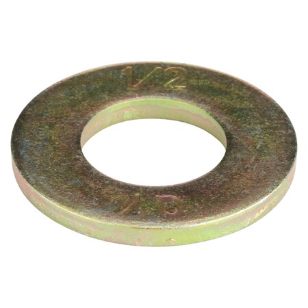 Zoro Select Flat Washer, For Screw Size 1/2" , Steel Zinc Yellow Finish ...