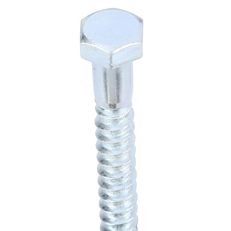 Zoro Select Lag Screw, 3/8 in, 3 in, Steel, Zinc Plated Hex External ...