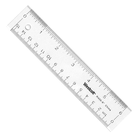 Westcott Rulers, 6" See-Through Ruler - Acrylic 10561 | Zoro