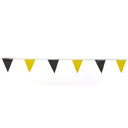 Mutual Industries Yellow/Black Pennant Banner Flags, 10Pk 14991-4191 | Zoro
