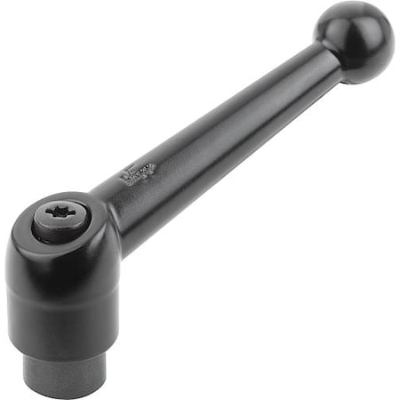 Kipp Adjustable Handle, Size: 3 5/16-18 Zinc, Black Satin, Comp: Steel ...