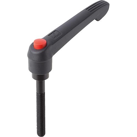 Kipp Adjustable Handle With Push Button, Size: 4, M12X70, Plastic Black ...