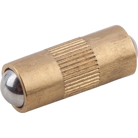 Kipp Spring Plunger, Double Sided, D=10 L=24, Brass, Comp: Ball ...