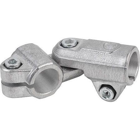 Kipp Tube Clamp For Round Tubes Aluminum, 2-Way Hinge, Comp: Steel, A=1 ...