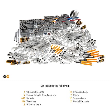 Gearwrench 614 Piece MEGAMOD Master Mechanics Hand Tool Set with ...