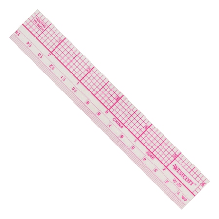 Westcott Rulers, 6"/15 cm, 10ths/ Metric Ruler- Bulk Packed W-20-BP | Zoro