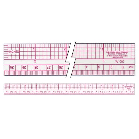 Westcott Rulers, 12"/30cm, 8ths Graph/Metric Ruler W-30 | Zoro