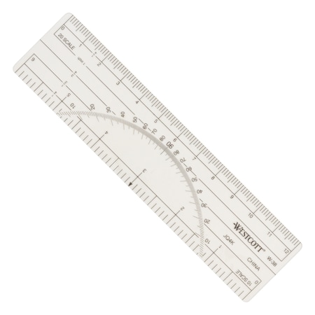 Westcott Protractors, 6" Protractor Ruler 10ths/20ths W-38 | Zoro