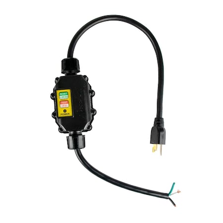 Ericson SJTW; Inline GFCI GFCI Extension Cord, 12 AWG, 12/3, 0 Outlets ...