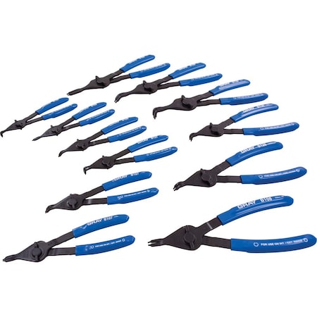 Gray Tools 12 Piece Retaining Ring Plier Set, Convertible Internal ...