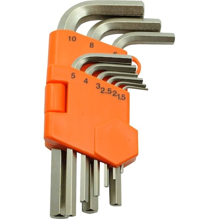Dynamic Tools 9 Piece Metric Regular Hex Key Set, 1.5mm - 10mm D043204 ...