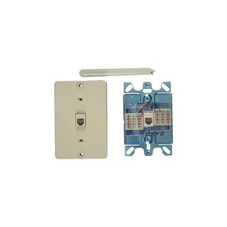 Allen Tel 4-Conductor Wall Phone Jack with Installation Tool, Ivory ...