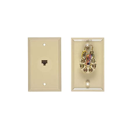 Allen Tel Flush Mount Wall Jack, 8-Conductor, Ivory AT697B-NK | Zoro