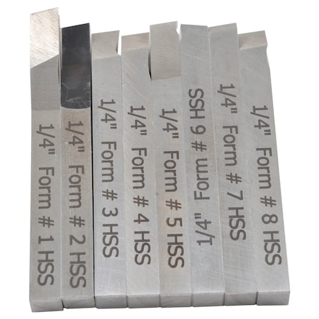 H & H Industrial Products 1/4 X 2-1/2" 8 Piece High Speed Steel Lathe ...