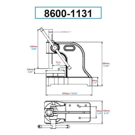 H & H Industrial Products 1 Ton Pro-Series Arbor Press 8600-1131 | Zoro