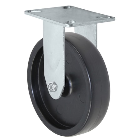 Casterhq 5"x1.25" Light Duty Polyolefin (Plastic) Wheel, Rigid Caster ...