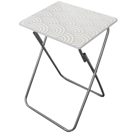 Home Basics Home Basics Metallic Multi-Purpose Foldable Table, Silver ...