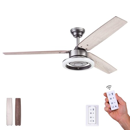 Prominence Home Orbis, 52 in. Ceiling Fan with Ring Lighting, Remote ...