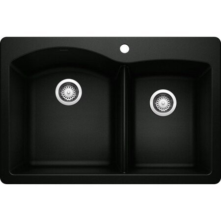 Blanco Diamond Silgranit 60/40 Double Bowl Dual Mount Kitchen Sink ...