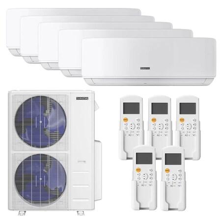 Durastar 48000 BTU Cooling / 48000 BTU Heating Five Zone Mini Split ...