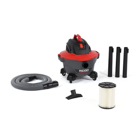 Ridgid Vac, Red 6 Gal Wet/Dry Rt0600 62698 | Zoro