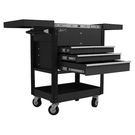 Homak 35in 4 DRAWER SLIDE TOP CART - BLACK BK06043500 | Zoro