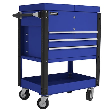 Homak 35in 4 DRAWER SLIDE TOP CART - BLUE BL06043500 | Zoro