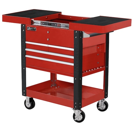 Homak 35in 4 DRAWER SLIDE TOP CART - RED RD06043500 | Zoro