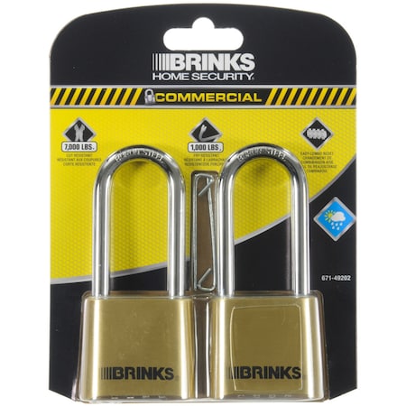 Brinks Combination Padlock, Brass, 50mm, Resettable, High Security 2 PK ...