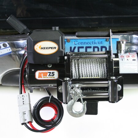 Keeper Electric Winch, 7,500 lb. Single Line Pull, 12V DC W/ WIRELESS ...