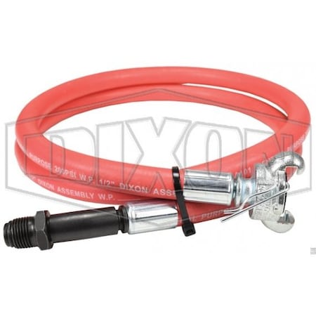 Dixon WHIP HOSE 1/2 in x 6 ft W/ AIR KING x 1/2 in WH50X6AKBS50 | Zoro