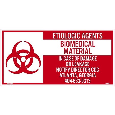 Nmc SHIPPING LABEL, BIOMEDICAL DL57AP | Zoro