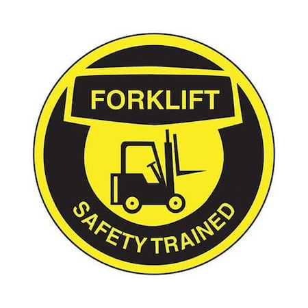 Accuform Hard Hat Sticker, 214 in Length, 214 in Width, FORKLIFT SAFETY ...